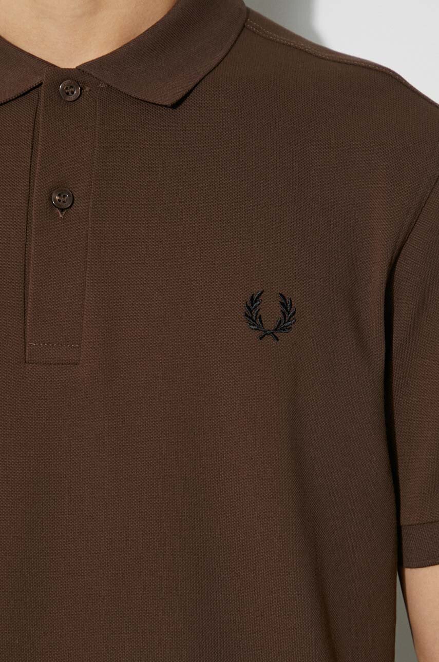 Fred Perry cotton polo shirt brown color M6000.Q21 at PRM US