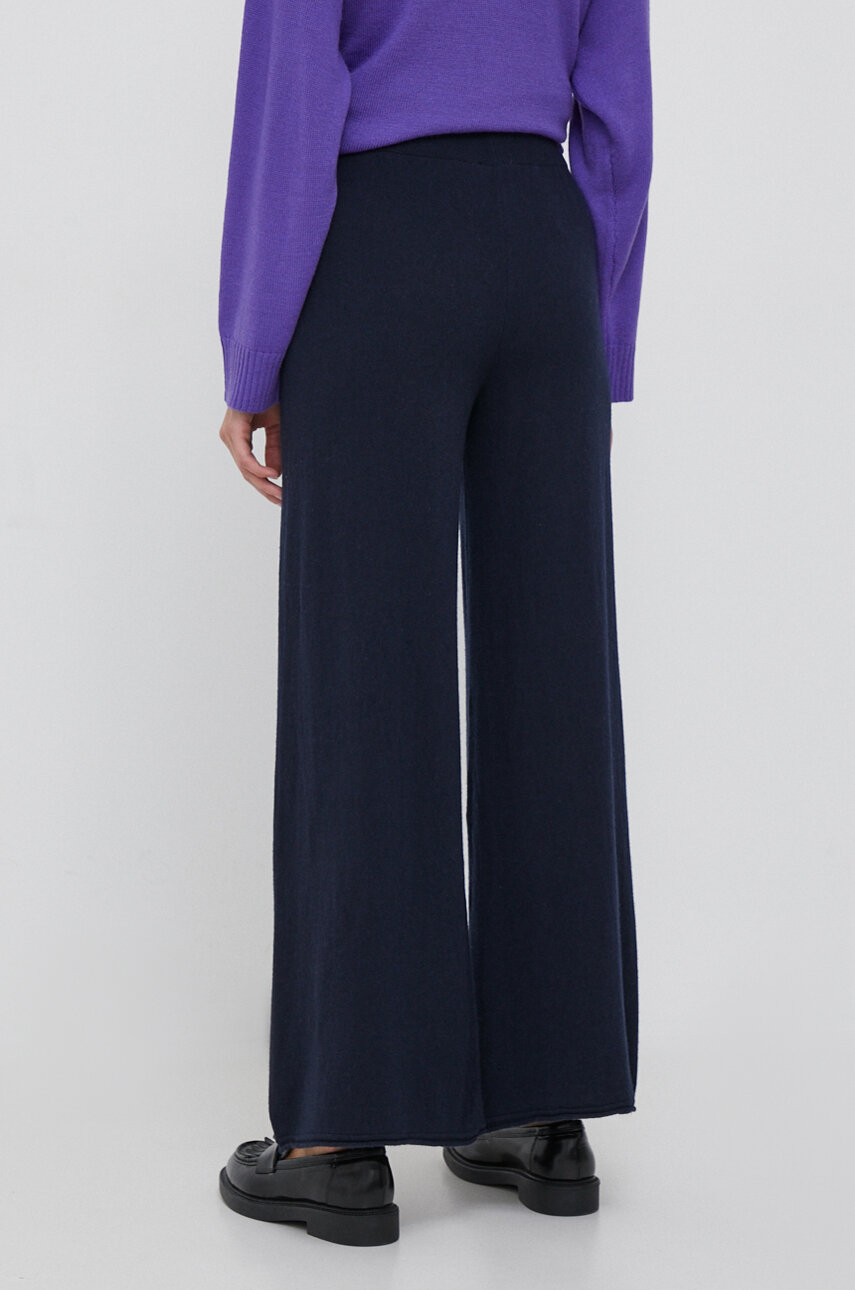 Штани з домішкою вовни United Colors of Benetton колір синій однотонні ...