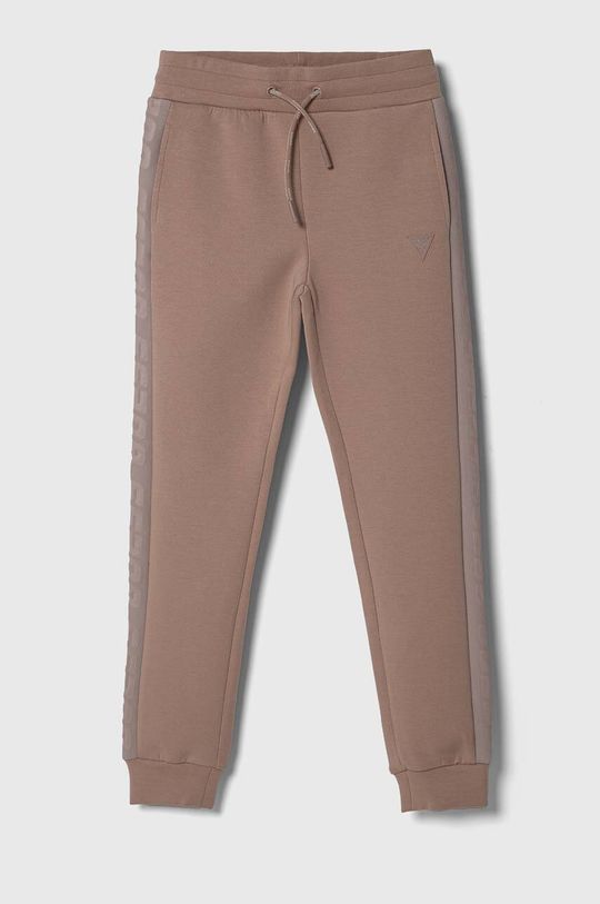 Detské tepláky Guess ružová farba, jednofarebné | ANSWEAR.sk Detské tepláky Guess ružová farba, jednofarebné | ANSWEAR.sk