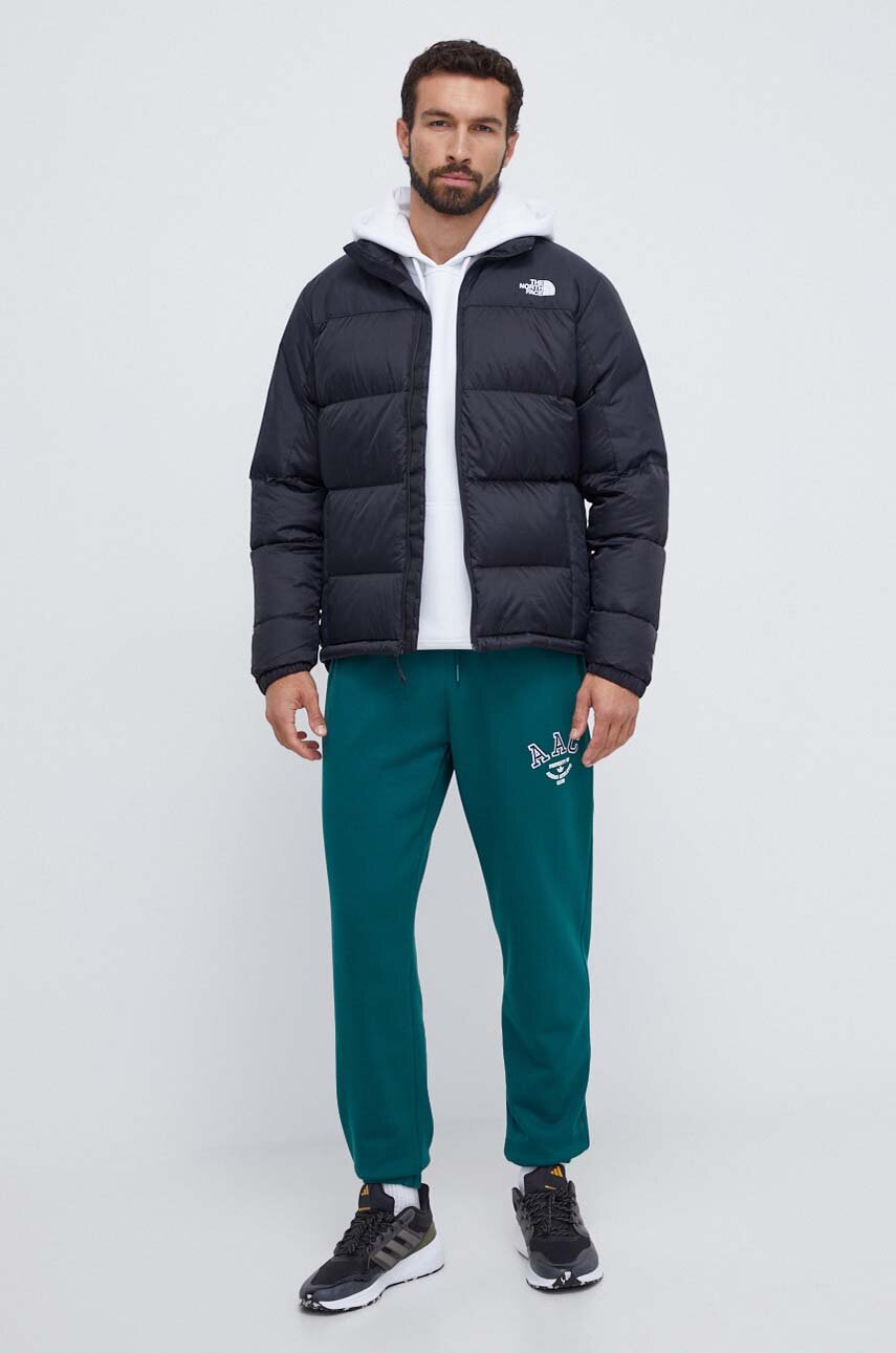 Хлопковые спортивные штаны adidas Originals цвет зелёный с аппликацией ...