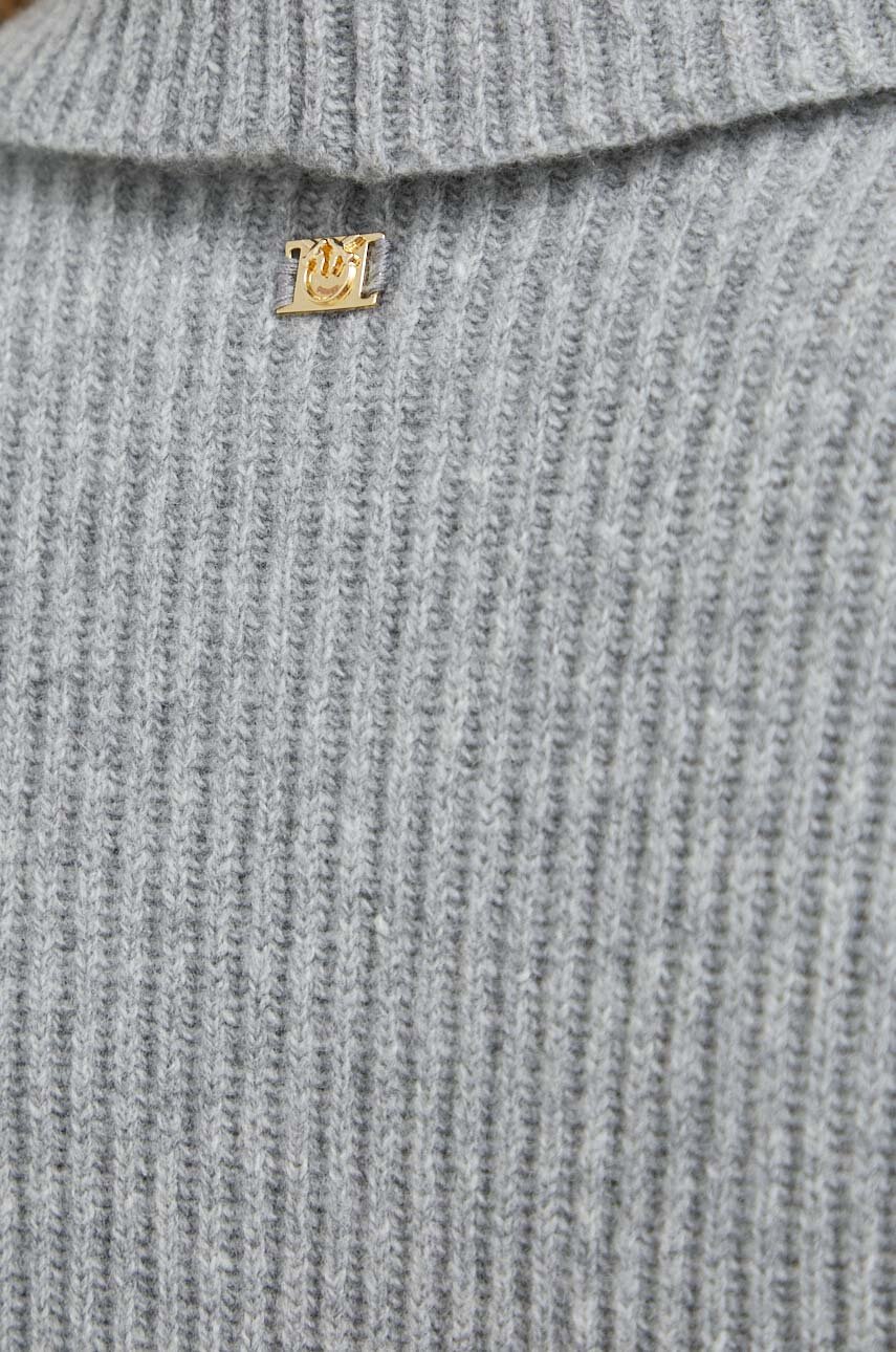 Pinko sweter wełniany kolor szary z golfem 102247.A1CH | Answear.com