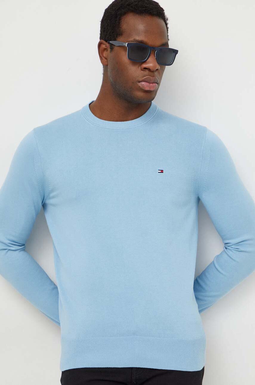 Tommy Hilfiger sweter męski kolor niebieski lekki MW0MW21316 | Answear.com