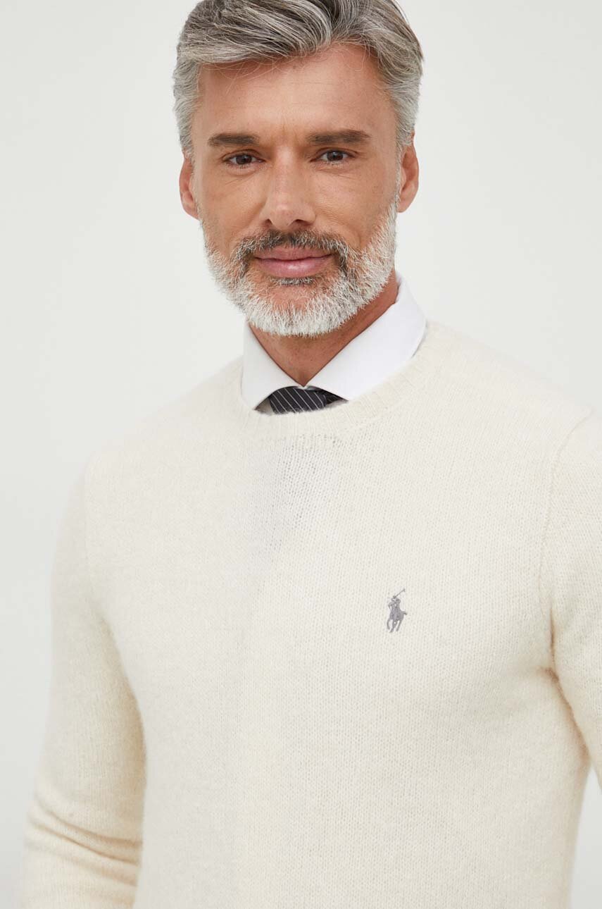 Polo Ralph Lauren sweter wełniany męski kolor beżowy | Answear.com