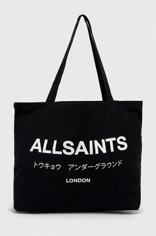 AllSaints torba bawełniana UNDERGROUND TOTE kolor czarny | Answear.com