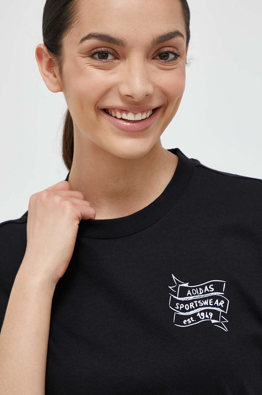 Bavlnené tričko adidas čierna farba | ANSWEAR.sk