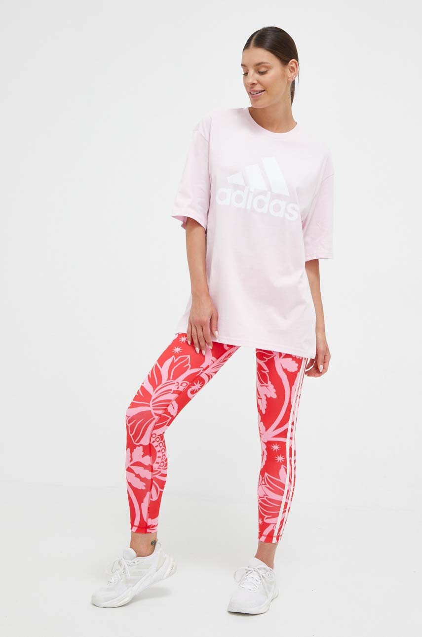 Bavlnené tričko adidas ružová farba, IC9860 | ANSWEAR.sk