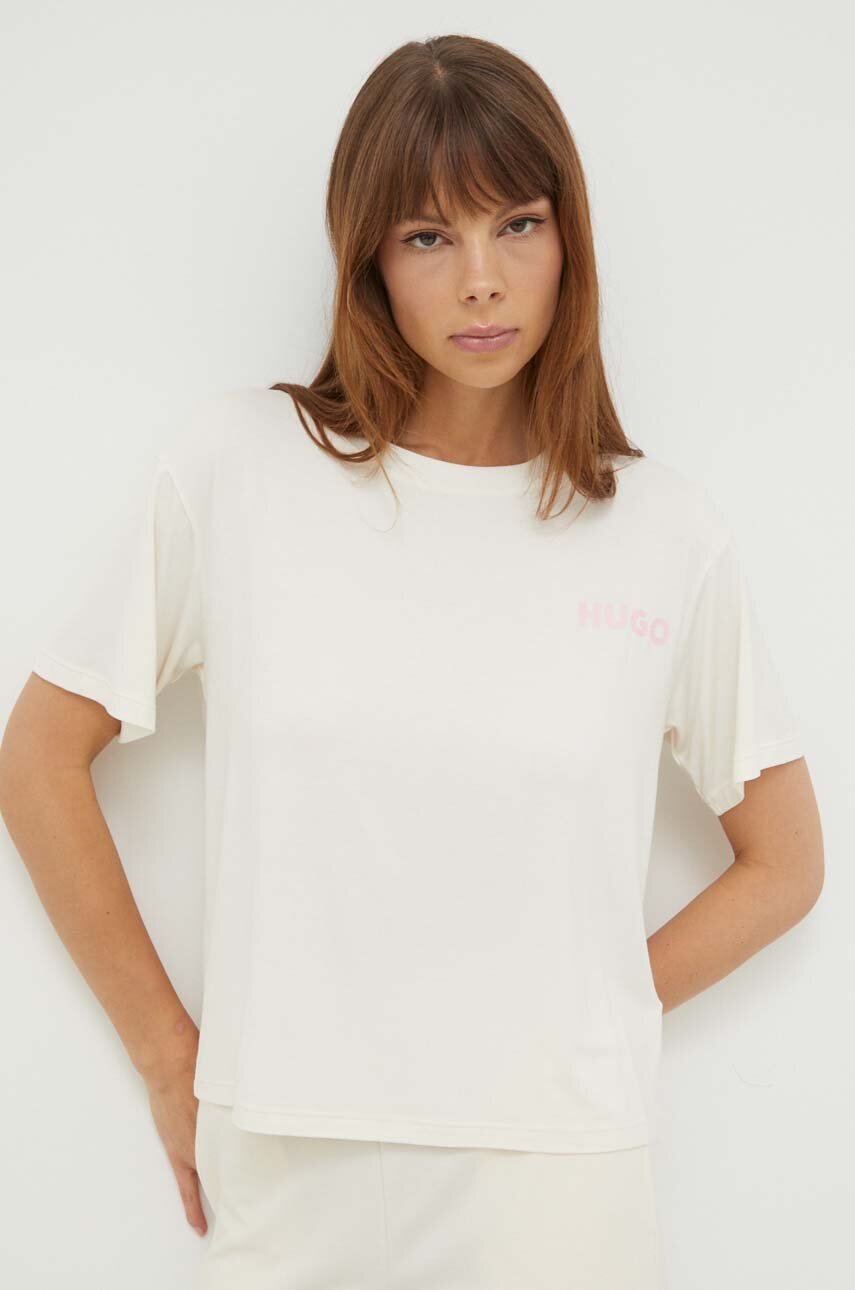 Футболка лаунж HUGO колір бежевий | ANSWEAR.ua