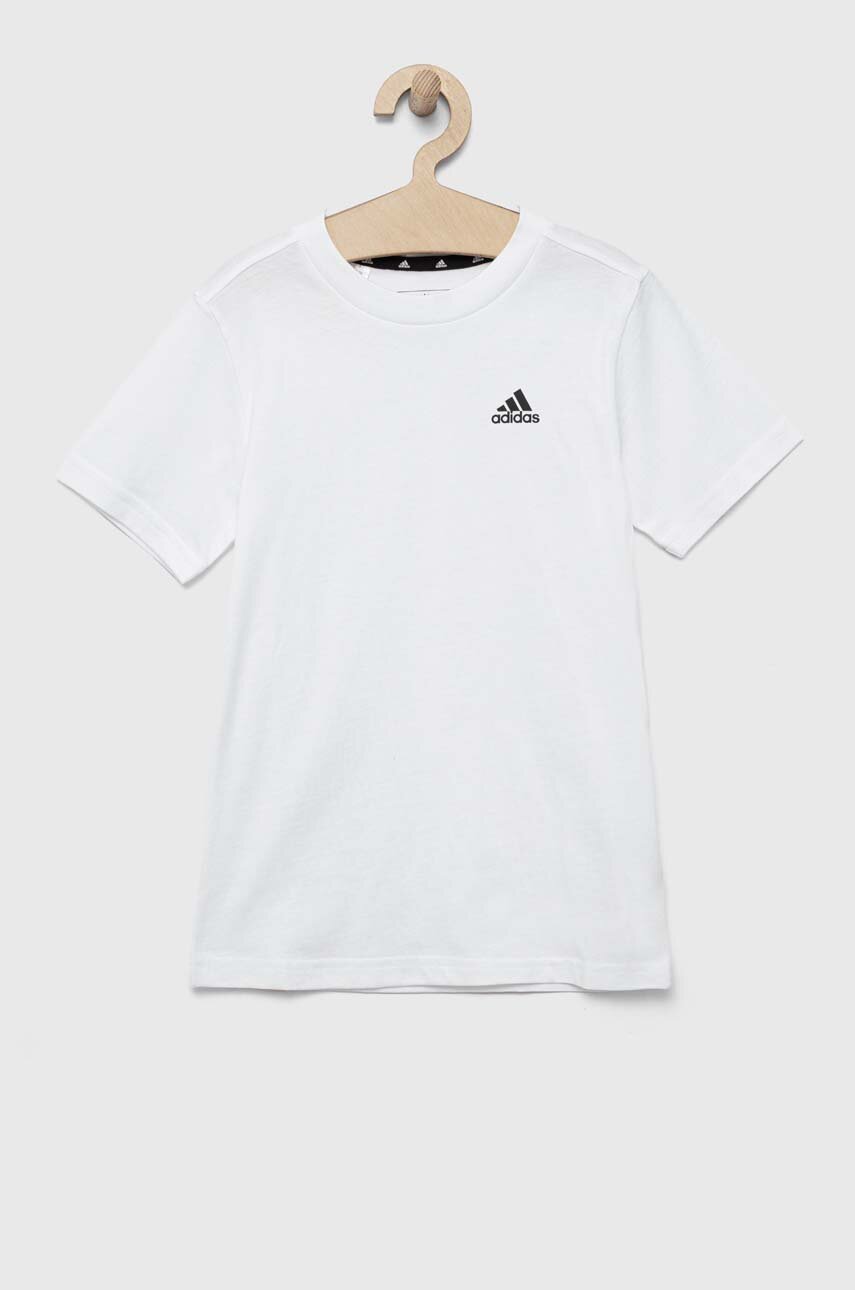 adidas t-shirt bawełniany dziecięcy kolor biały z nadrukiem | Answear.com