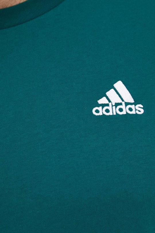adidas t-shirt bawełniany kolor zielony gładki IJ6111 | Answear.com