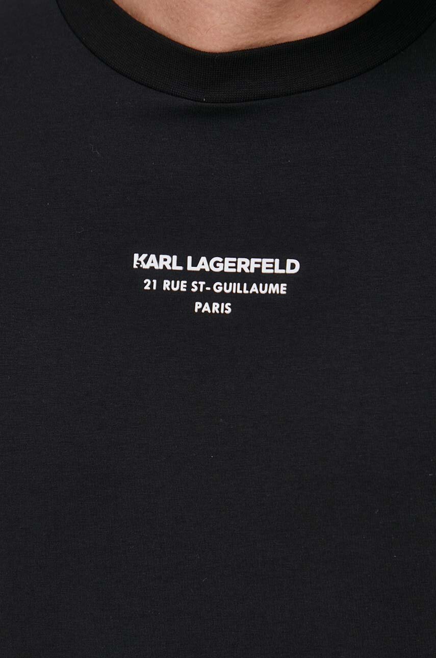 Футболка Karl Lagerfeld чоловічий колір чорний з принтом | ANSWEAR.ua