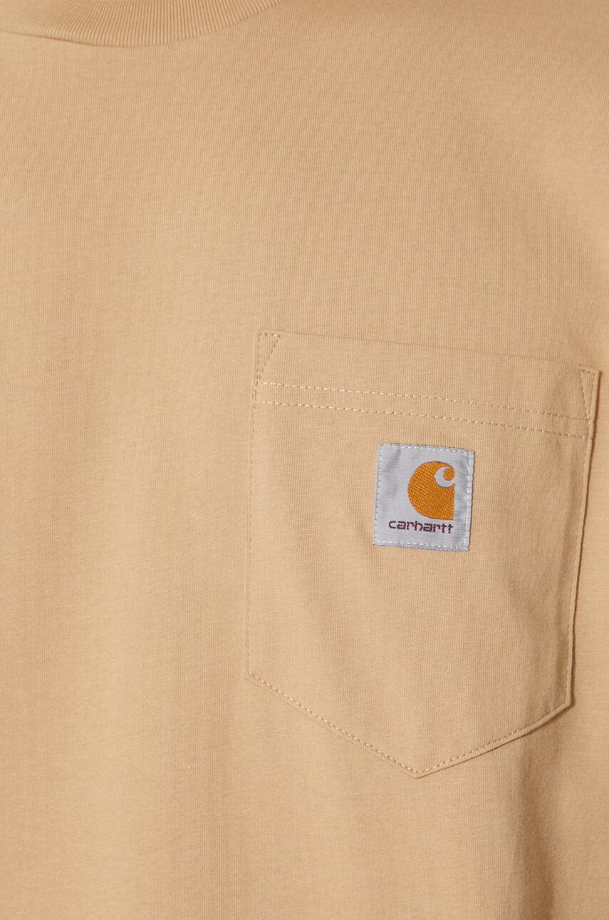 Бавовняна футболка Carhartt WIP чоловічий колір бежевий однотонний ...