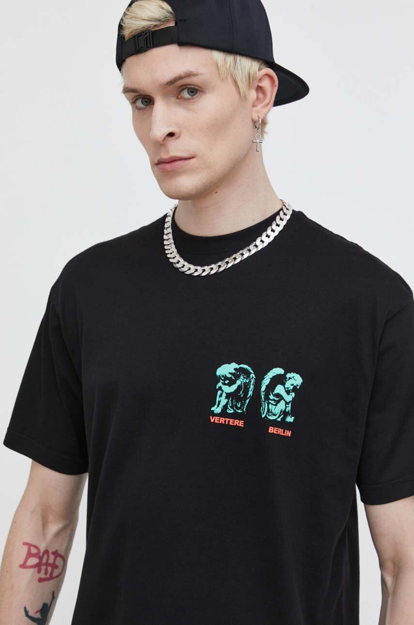 Vertere Berlin T Shirt Bawełniany Kolor Czarny Z Nadrukiem