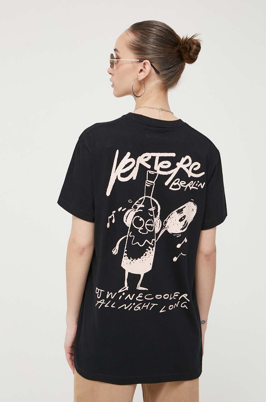 Vertere Berlin T Shirt Bawełniany Kolor Czarny Z Nadrukiem