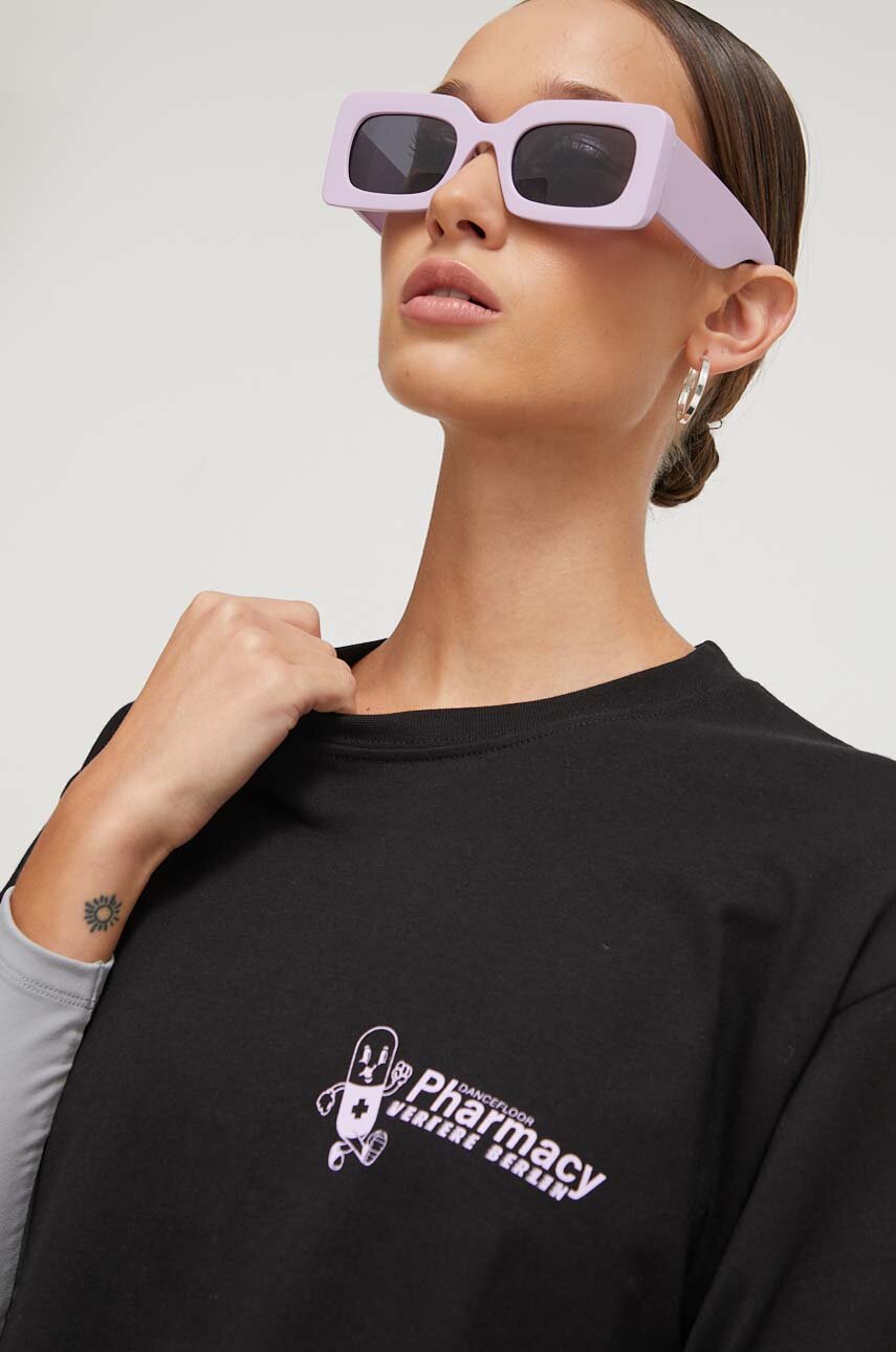 Vertere Berlin T Shirt Bawełniany Kolor Czarny Z Nadrukiem