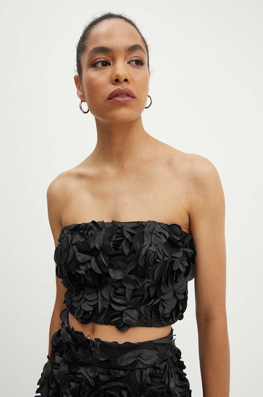 Rotate top Cropped Top kolor czarny gładka 112949100 | Answear.com