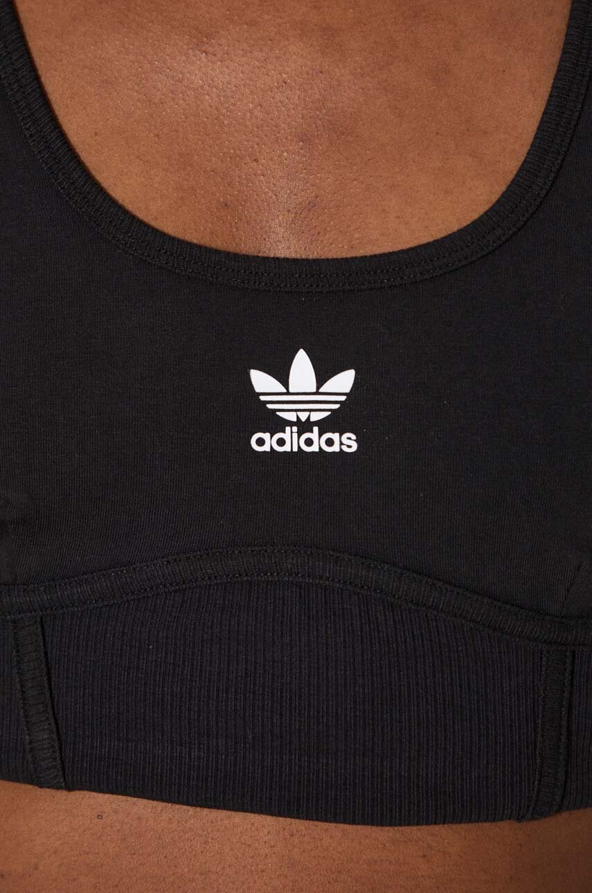 adidas Originals biustonosz sportowy Trefoil Bra kolor czarny IU2411 w PRM