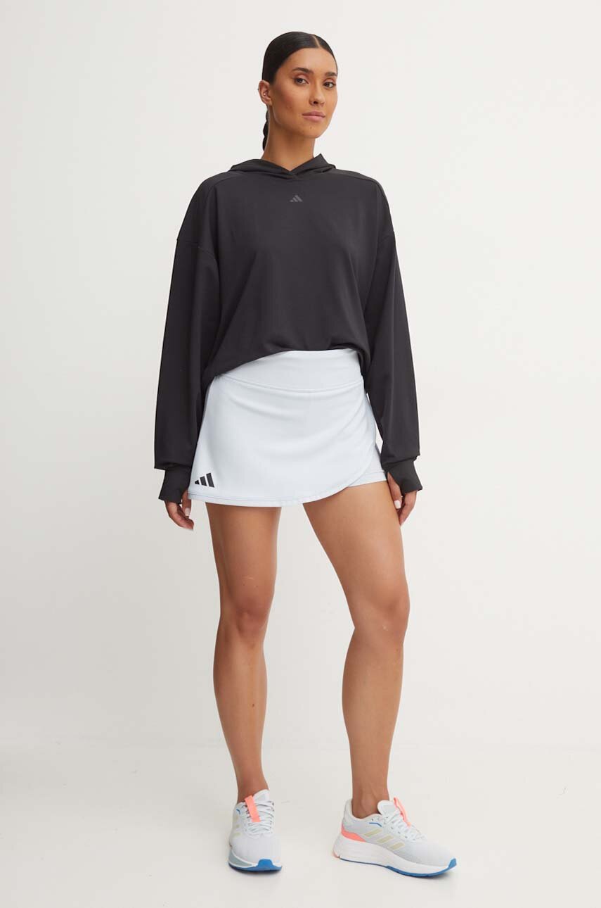 Φούτερ προπόνησης adidas Performance Strength χρώμα: μαύρο, με κουκούλα ...