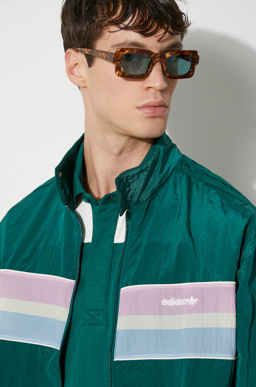 Суичър adidas Originals 80s Nylon Archive 3-Stripes Track Top в зелено ...