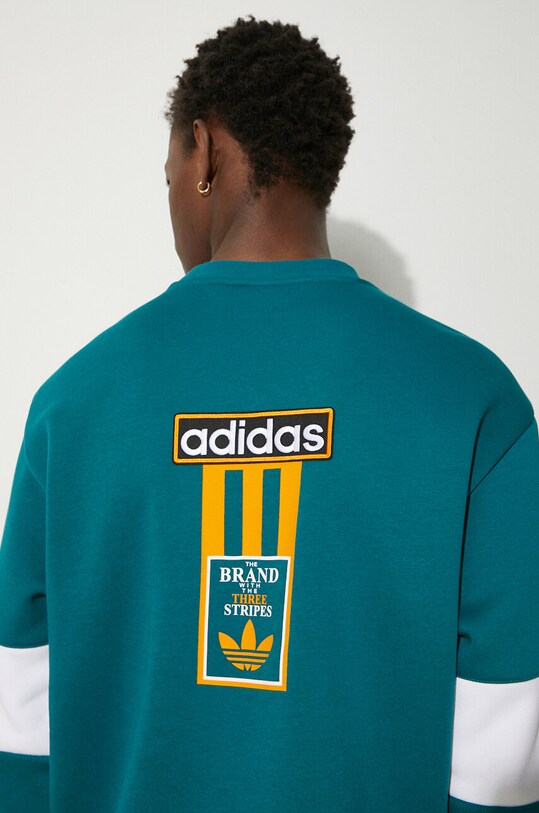 Кофта adidas Originals Adibreak Crew чоловіча колір бірюзовий візерунок ...