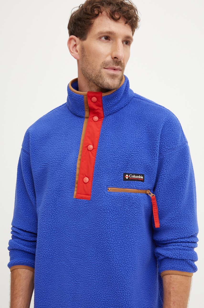 Columbia bluza sportowa Helvetia II kolor niebieski z aplikacją 2090891 ...
