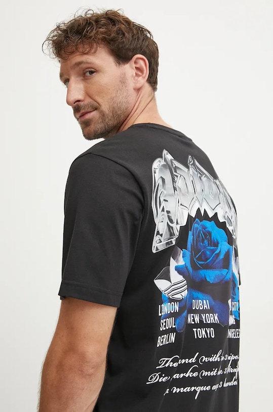 adidas Originals t-shirt bawełniany męski kolor czarny z nadrukiem ...