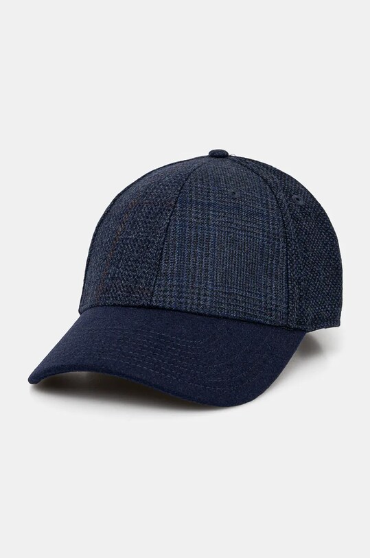 Вовняна кепка Hackett London колір синій візерунок HM042594 | ANSWEAR.ua