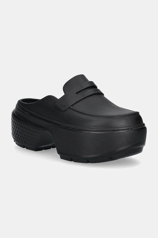 Crocs papucs Stomp Loafer Clog fekete, női, platformos, 209937 | ANSWEAR.hu