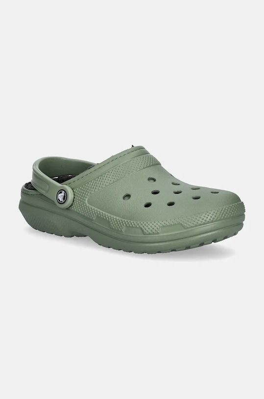 Crocs sliders Classic Lined Clog men's green color 203591 at PRM US