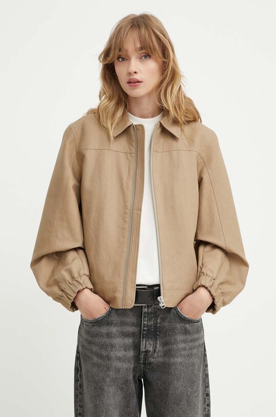 Samsoe Samsoe cotton jacket SAJOY beige color F24200073 at PRM US