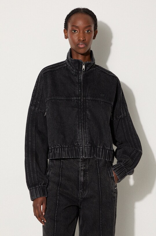 adidas Originals denim jacket women's black color IW5759 at PRM US
