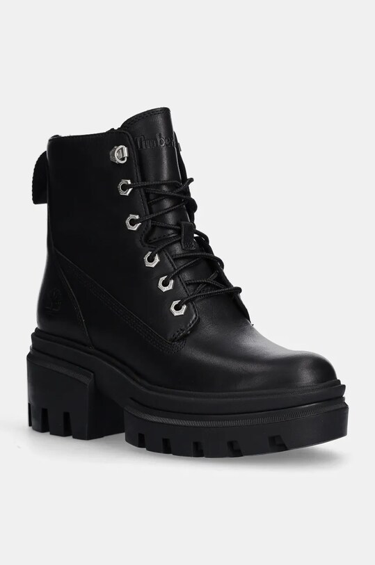 Timberland leather biker boots Everleigh women's black color ...