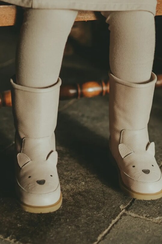 Donsje ghete de iarna pentru copii din piele Wadudu Classic Boots Cat ...