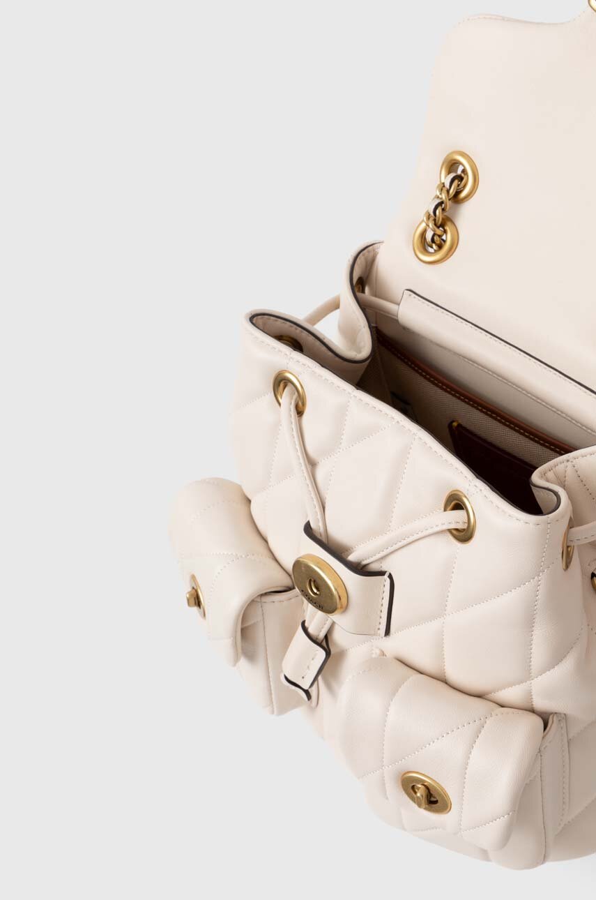 Coach plecak skórzany Tabby damski kolor beżowy mały gładki CU076 | Answear.com