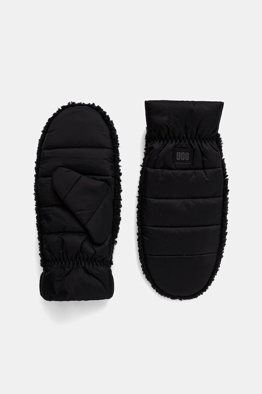 Rukavice UGG W AW FLUFF MITTEN čierna farba, 101019 | ANSWEAR.sk