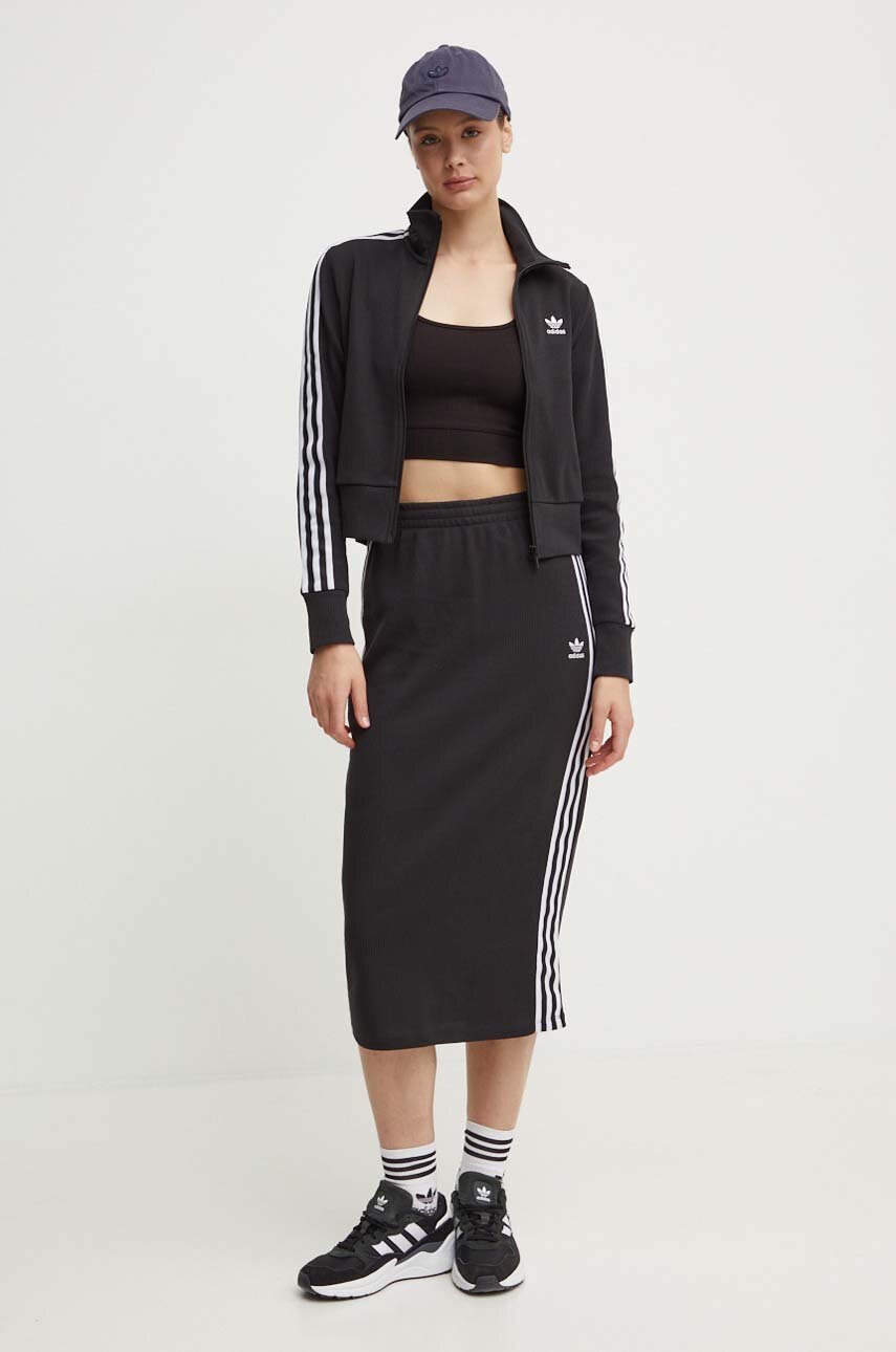 adidas Originals spódnica Knitted Skirt kolor czarny midi prosta IY7279 ...