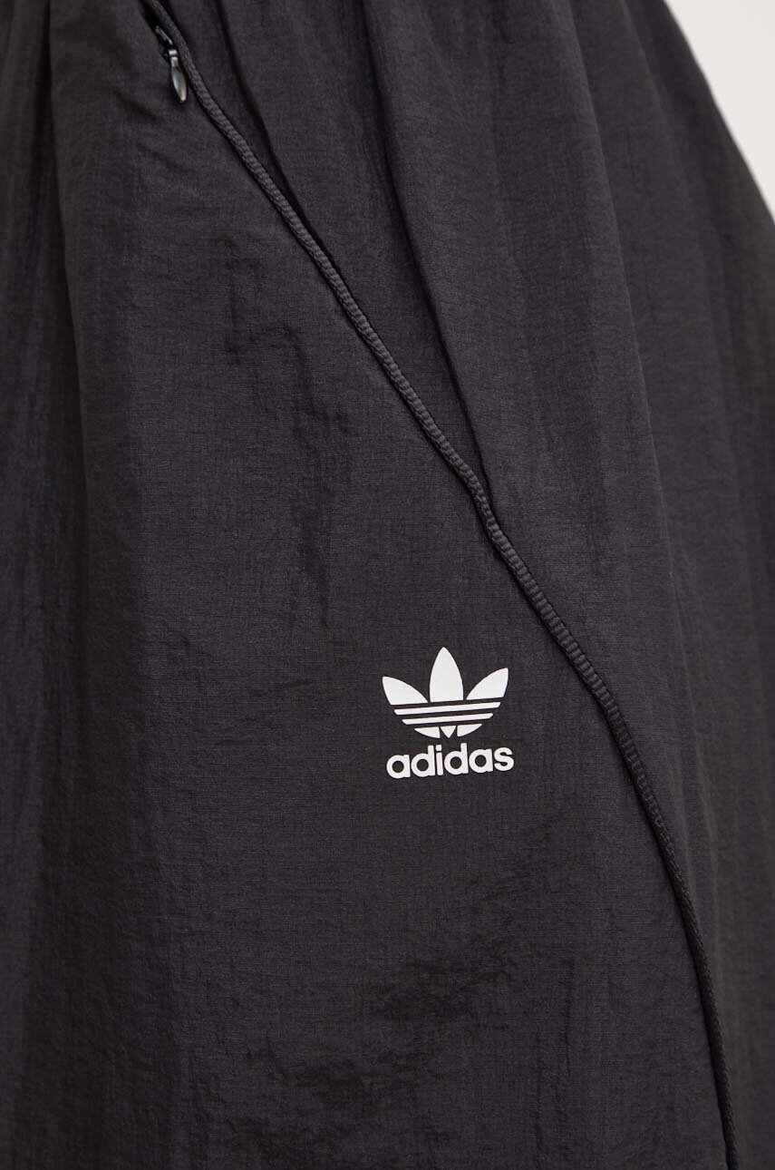 adidas Originals spodnie damskie kolor czarny szerokie high waist ...