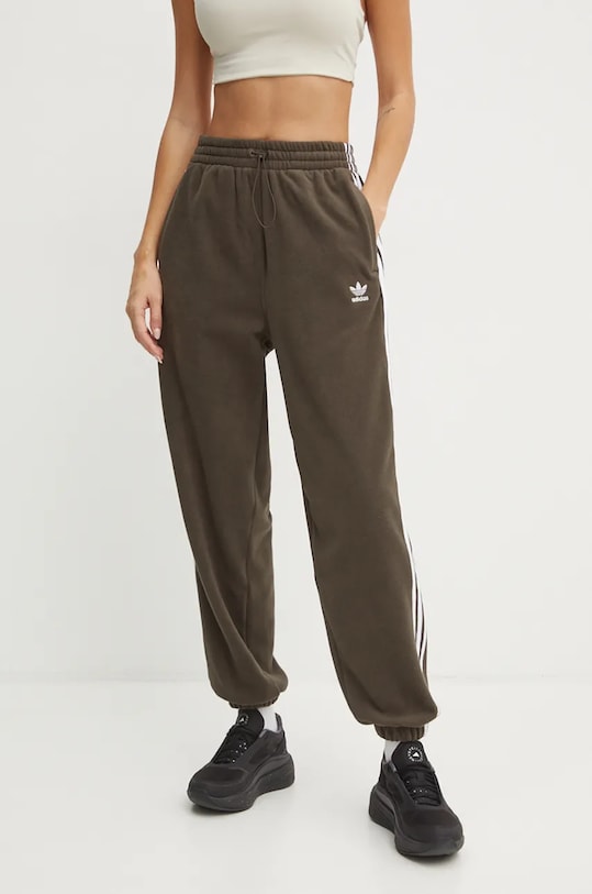 adidas Originals melegítőnadrág Polar Fleece Track Pant zöld, nyomott ...