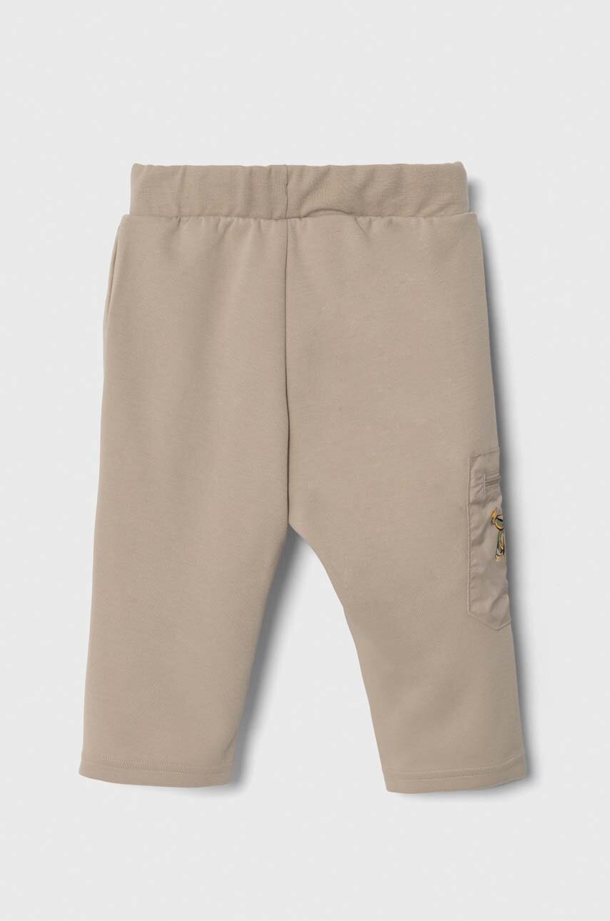 adidas spodnie dresowe dziecięce LK DY LK PNT kolor beżowy z nadrukiem ...