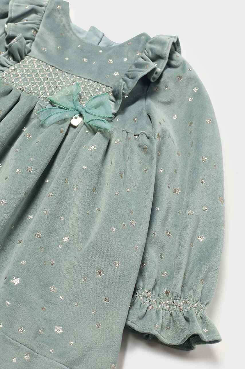 Dievčenské šaty Mayoral zelená farba, mini, áčkový strih, 2904 | ANSWEAR.sk