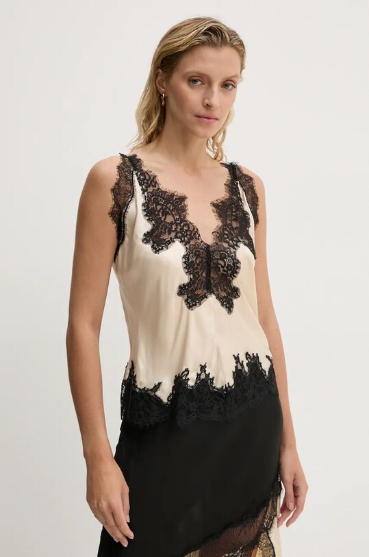 Herskind top Zew kolor beżowy gładka 5307370 | Answear.com