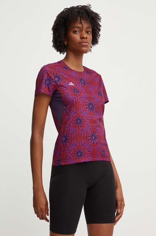 adidas Performance t-shirt treningowy x FARM Rio kolor bordowy IX6985 ...