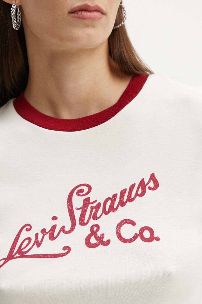 Levi's t-shirt bawełniany damski kolor beżowy A8798 | Answear.com