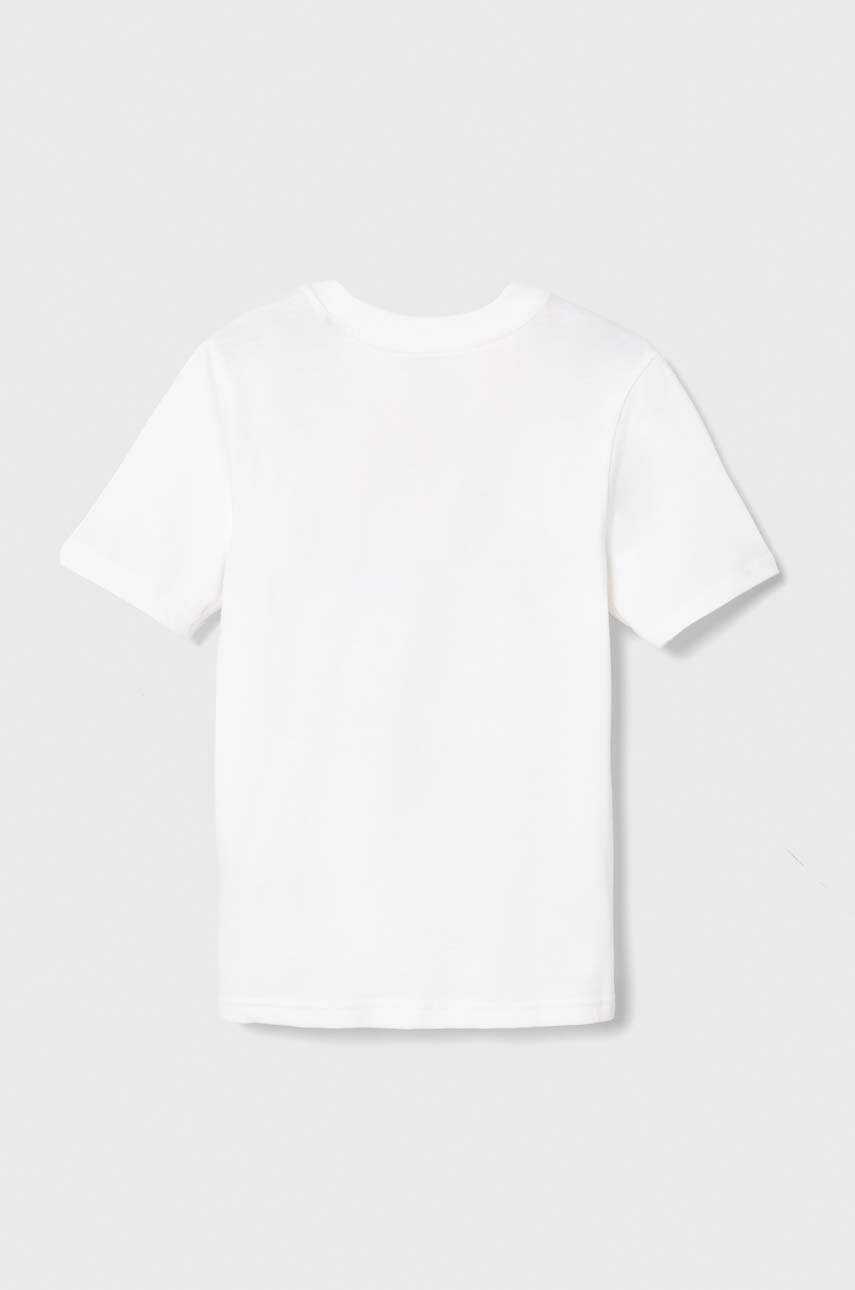 adidas t-shirt bawełniany dziecięcy POS TABLE kolor biały z nadrukiem ...