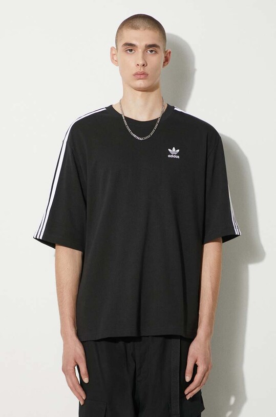 adidas Originals cotton t-shirt Oversize Tee men’s black color IZ1832 ...