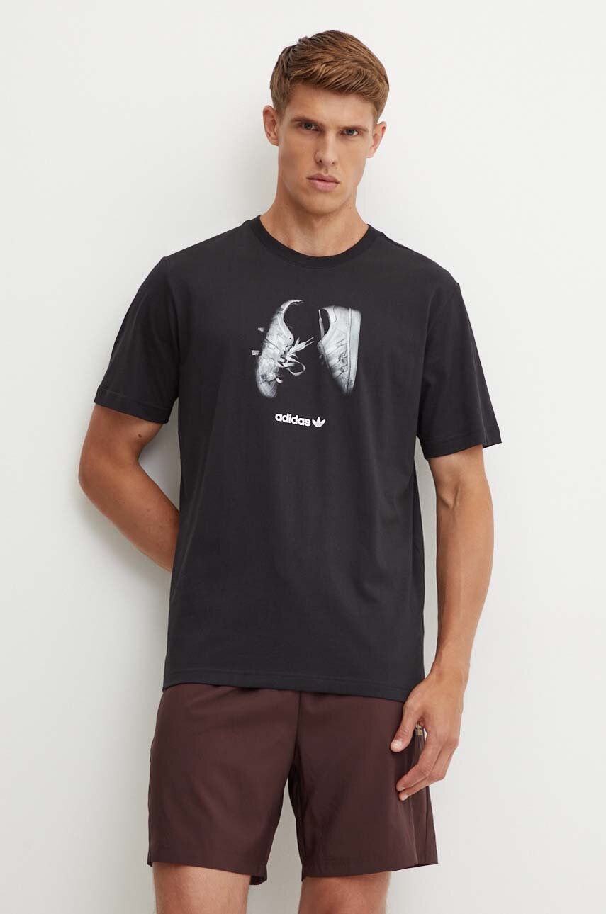 adidas Originals t-shirt bawełniany męski kolor czarny z nadrukiem ...