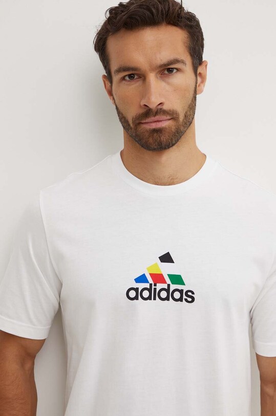 adidas t-shirt bawełniany Tiro męski kolor biały z nadrukiem IW2668 ...