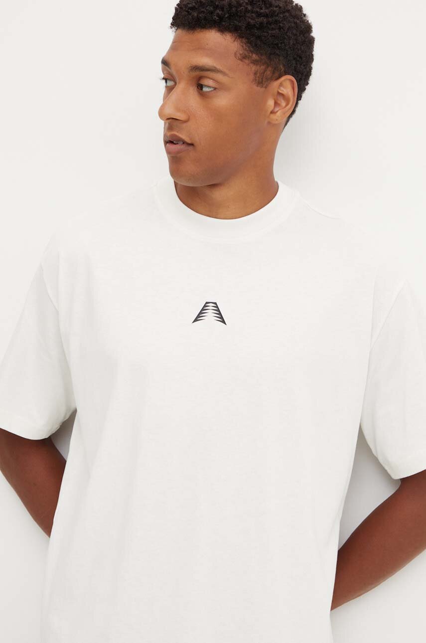 adidas Originals t-shirt bawełniany męski kolor beżowy z aplikacją ...