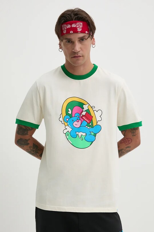 Inbetweeners t-shirt bawełniany kolor beżowy z nadrukiem F4TWUATH017 ...