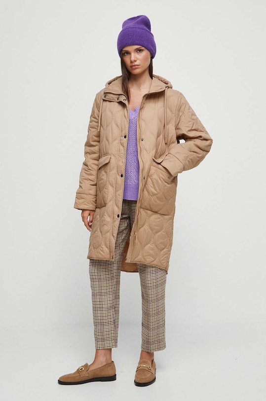 Kabát Medicine dámsky, béžová farba, prechodný | ANSWEAR.sk