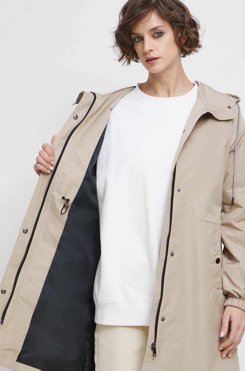 Kabát Medicine dámsky, béžová farba, prechodný | ANSWEAR.sk